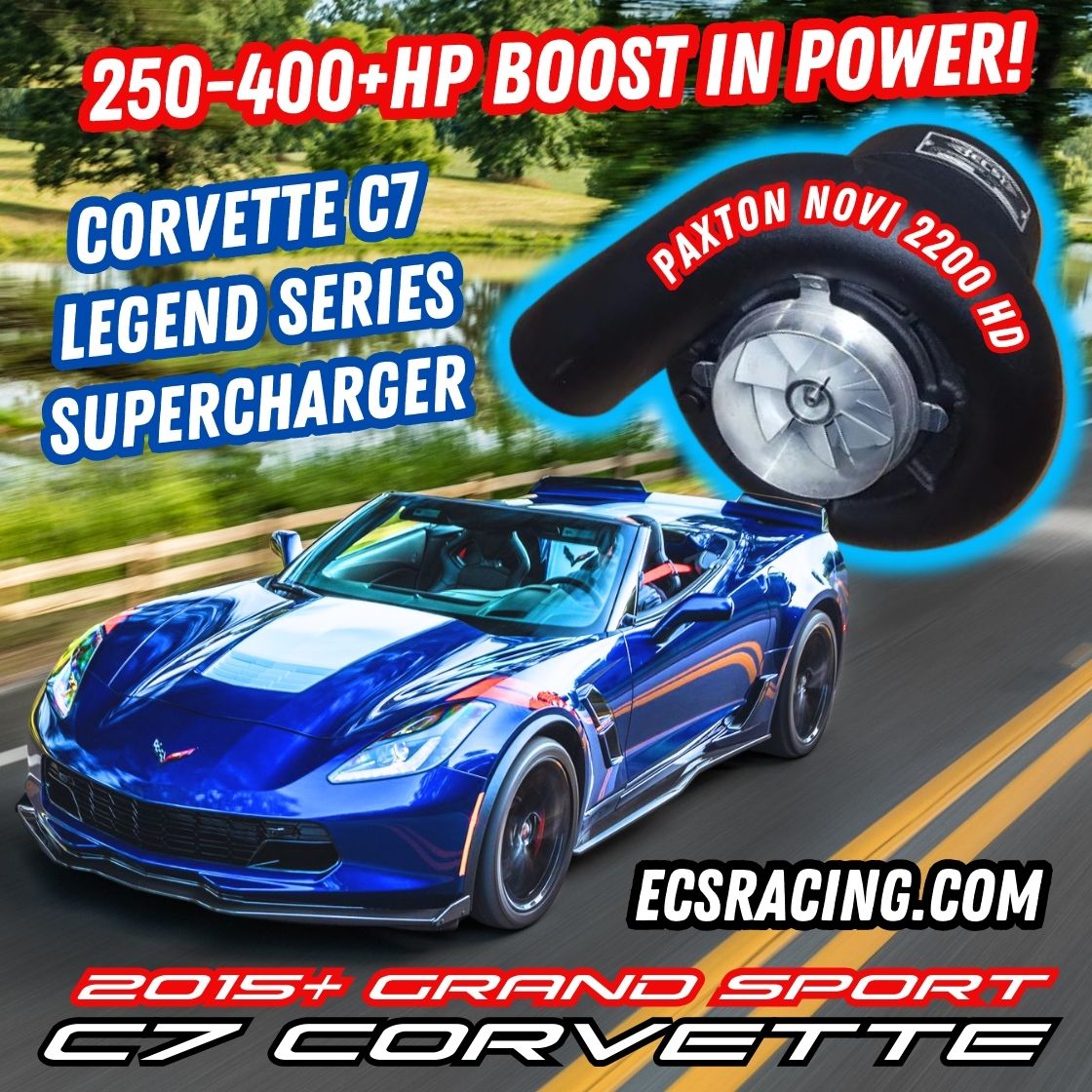 2015+ Grand Sport Corvette Legend Series Supercharger Kit – ECS Garage